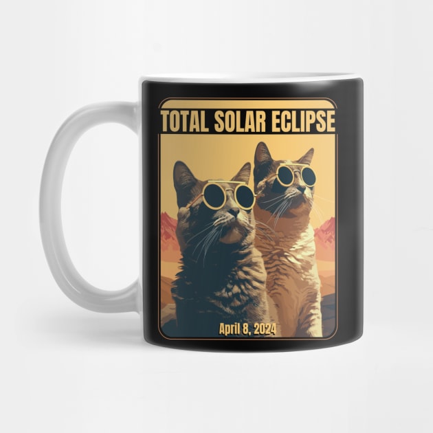 2024 Total Solar Eclipse April 8 Eclipse Cats - Solar Eclipse April 8 2024 - Mug | TeePublic